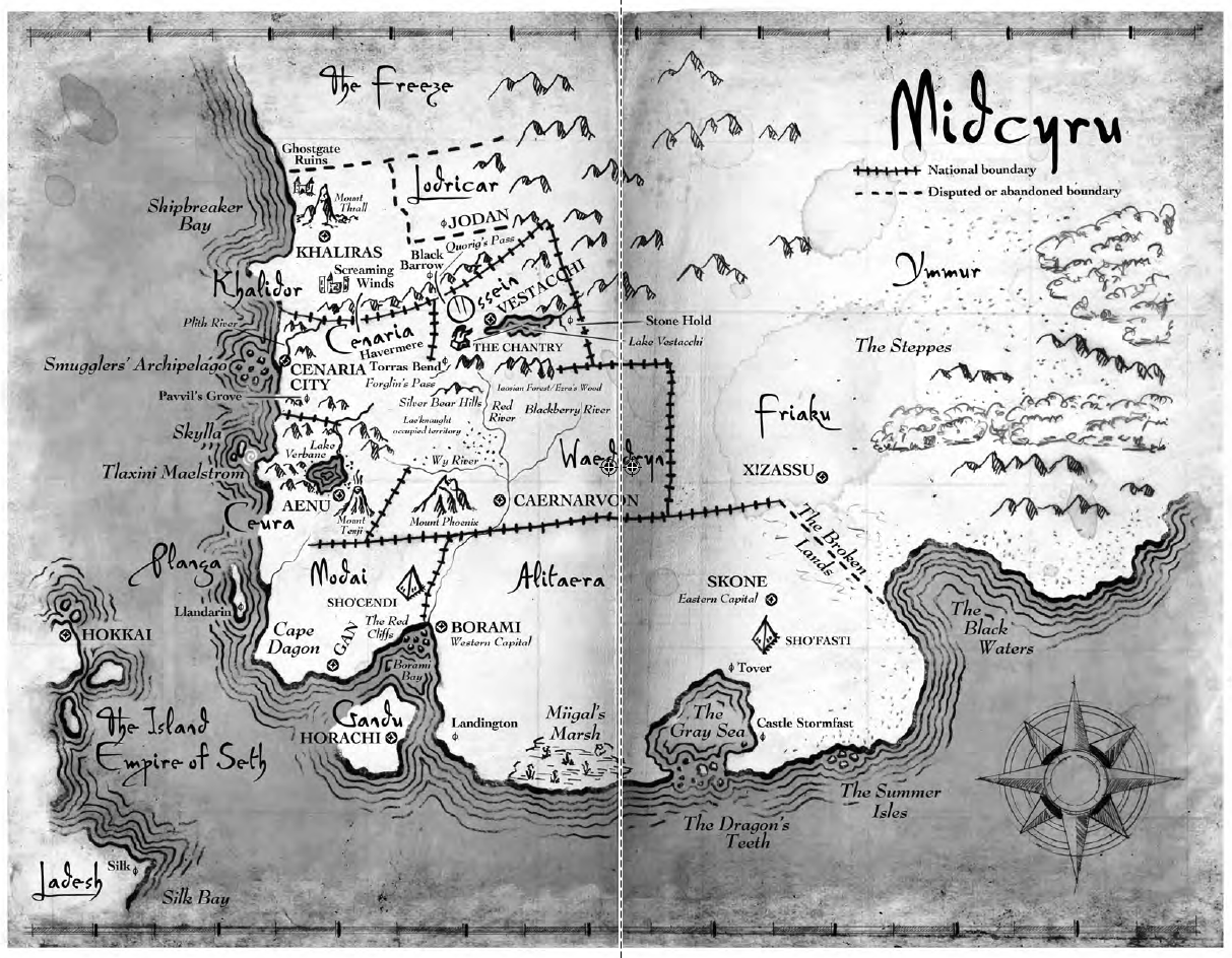 Map of Midcryu - Brent Weeks
