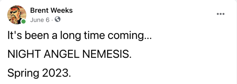 New Book Announcement! - Brent Weeks